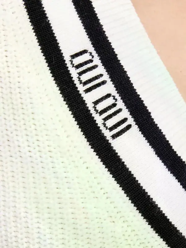 OUI V-neck Striped Sweater With Raglan Sleeves