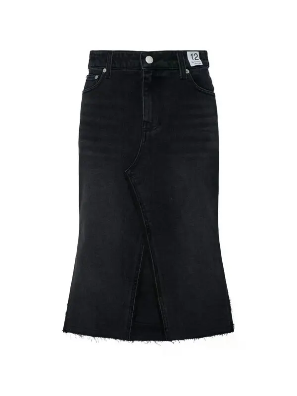 RE CODE Distressed Hem Midi Skirt