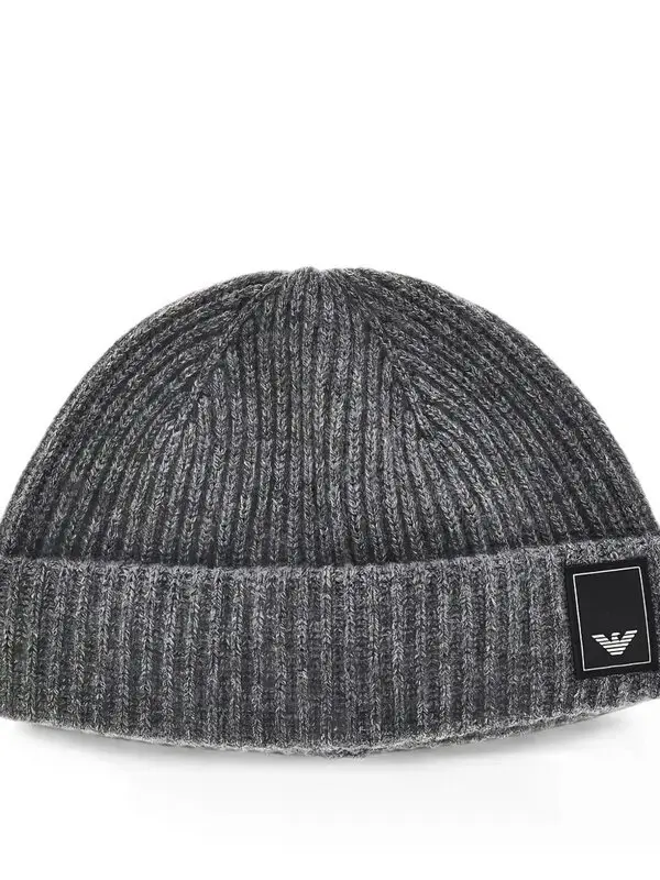 Emporio Armani Ribbed Knit Beanie Hat