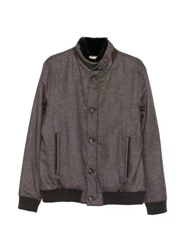 BARBA NAPOLI Raven Fur-collar Bomber Jacket