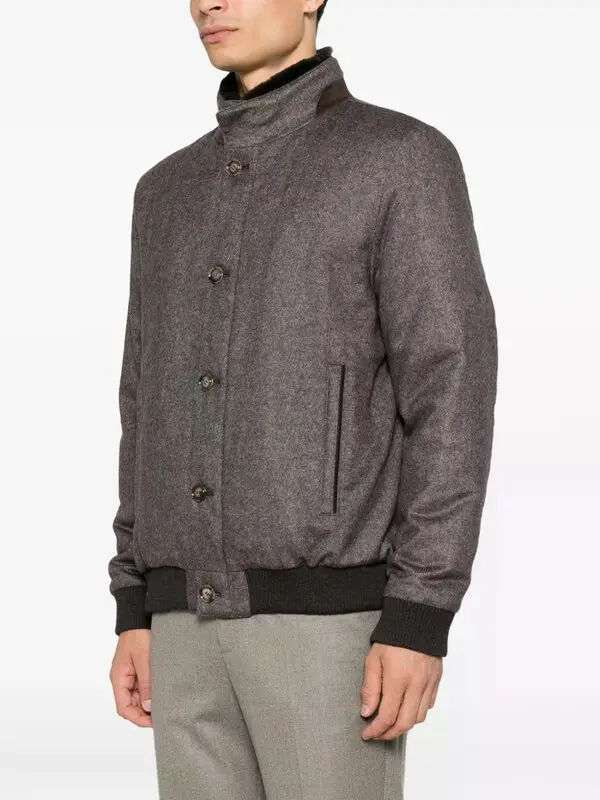 BARBA NAPOLI Raven Fur-collar Bomber Jacket