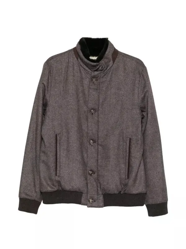 BARBA NAPOLI Raven Fur-collar Bomber Jacket