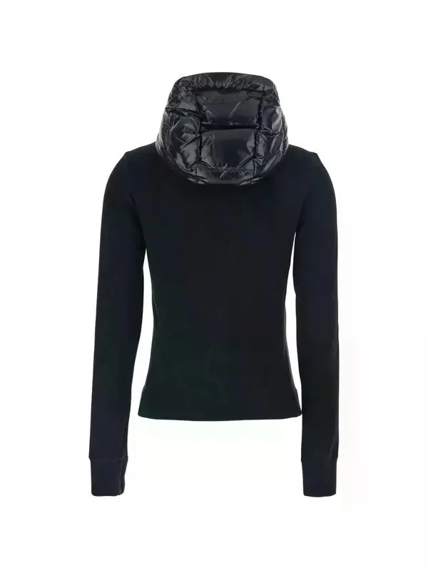 Moncler Quilted Logo-detail Hoodie - Black