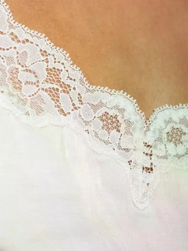 Hanro Dana Lace-trim Pajama Top - Neutrals