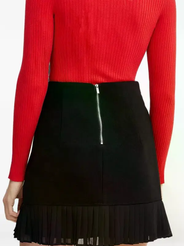 MORGAN Jano Double-belted Pleated-hem Mini Skirt