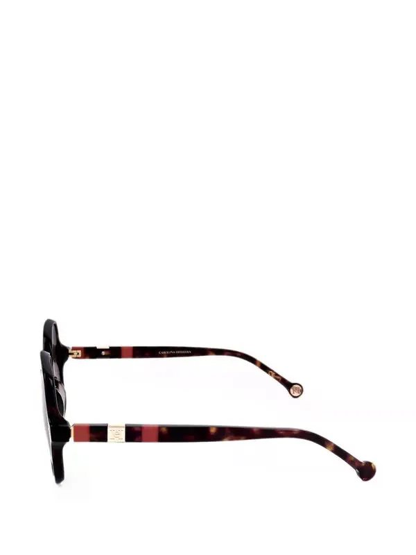 Carolina Herrera Tortoiseshell-effect Geometric-frame Sunglasses