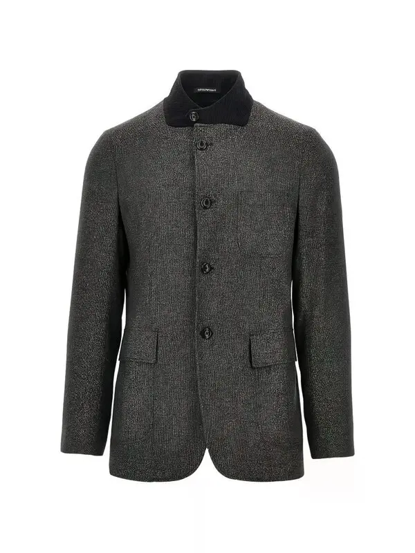 Emporio Armani Mélange-effect High-neck Jacket