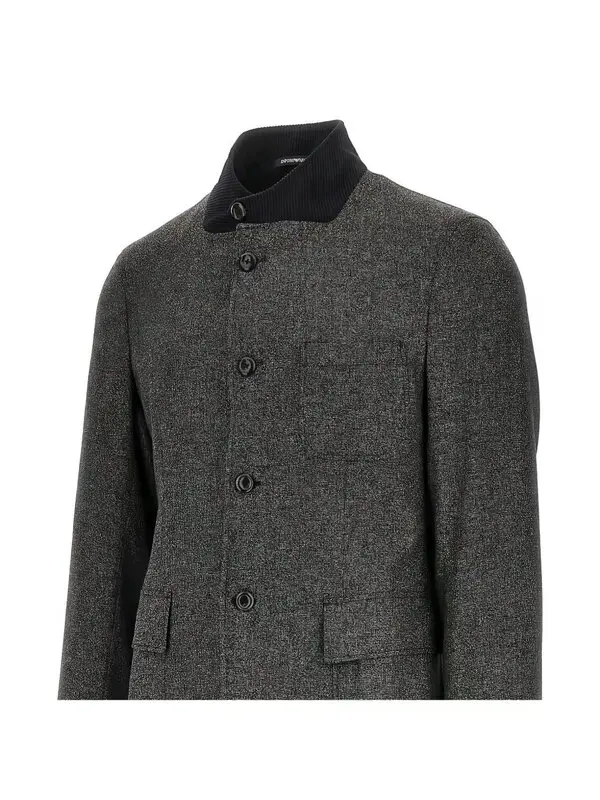 Emporio Armani Mélange-effect High-neck Jacket
