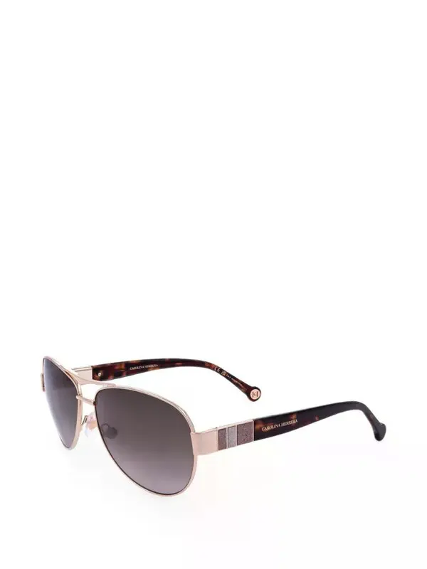 Carolina Herrera Glitter-detail Pilot-frame Sunglasses - Pink