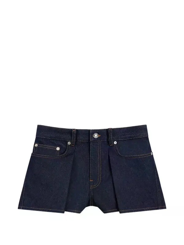 Givenchy Pleated Denim Shorts - Blue