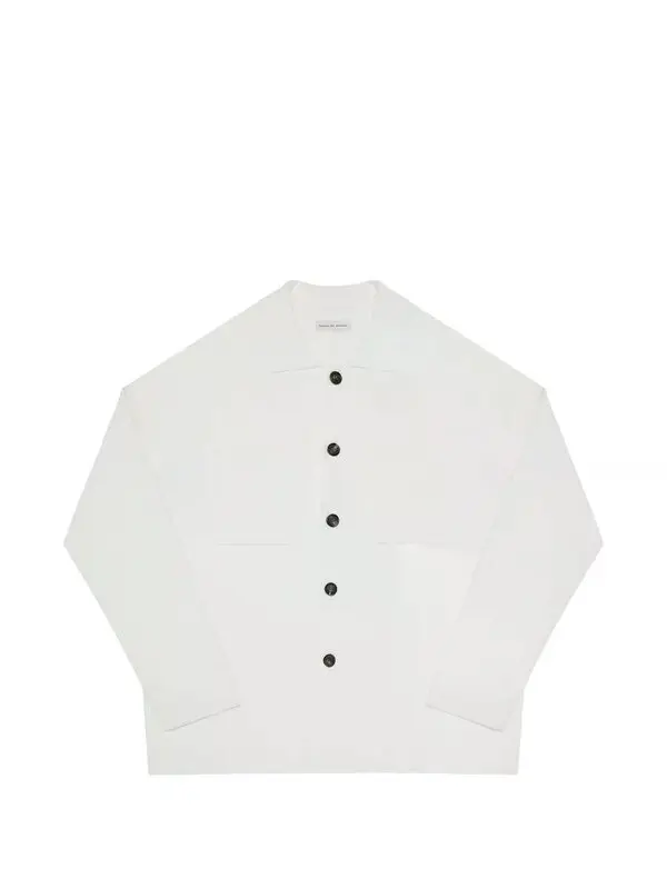 DOMAINE DES ARTISTES Button-up Patch-pocket Shirt Jacket - White
