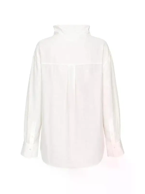 CLUB21 COLLECTION Reese High-neck Sheer Shirt - White