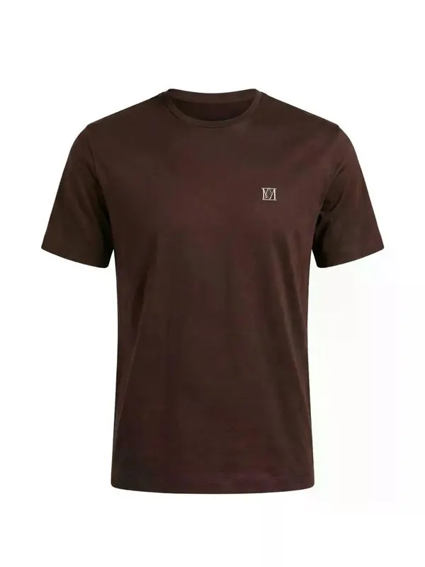 DOMAINE DES ARTISTES Logo-embroidered T-shirt - Brown