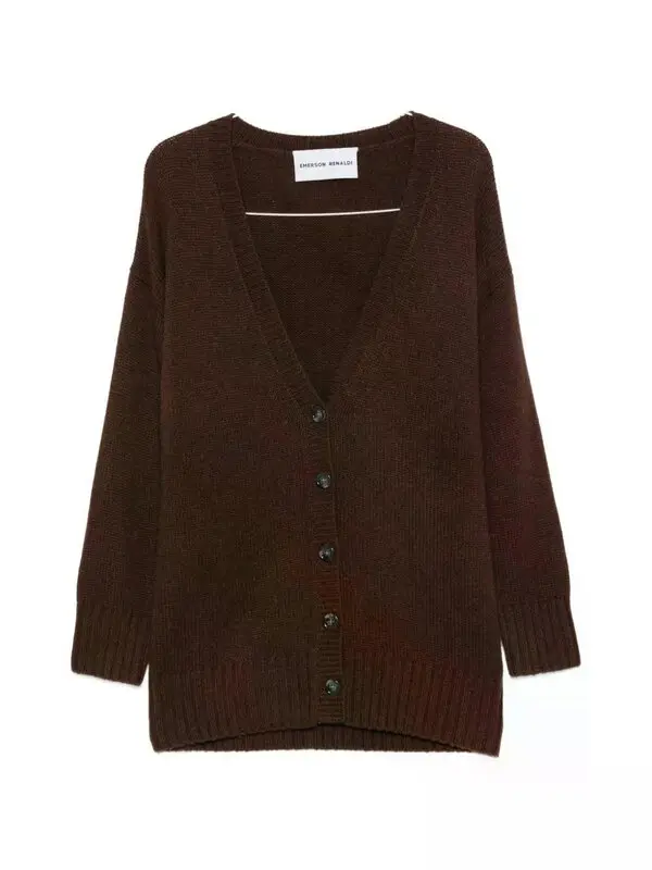 EMERSON RENALDI Ribbed-knit V-neck Cardigan