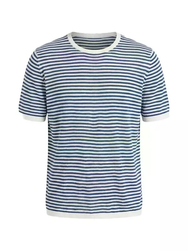 DOMAINE DES ARTISTES Striped Linen T-shirt - Blue
