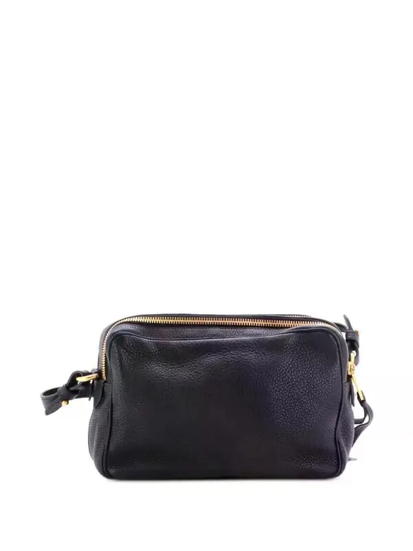Prada Camera Bag In Vitello Daino Leather - Black
