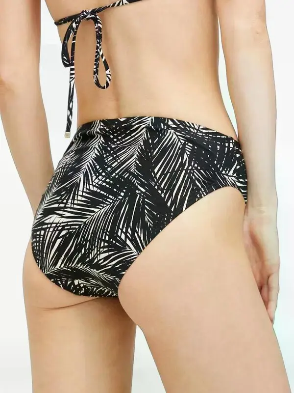 Michael Kors Palm-print Bikini Bottoms - Black