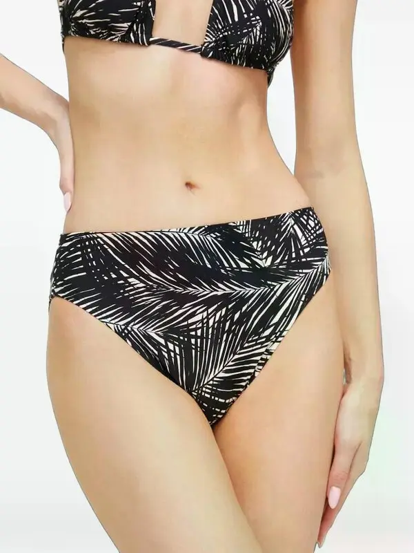 Michael Kors Palm-print Bikini Bottoms - Black