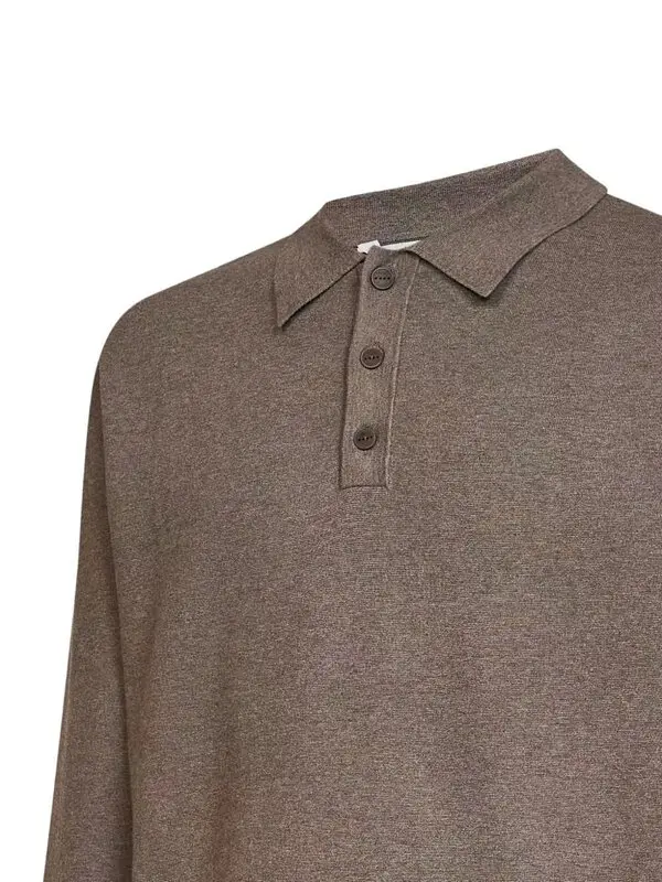 HEVO Mar Grande Long-sleeve Polo Shirt - Brown