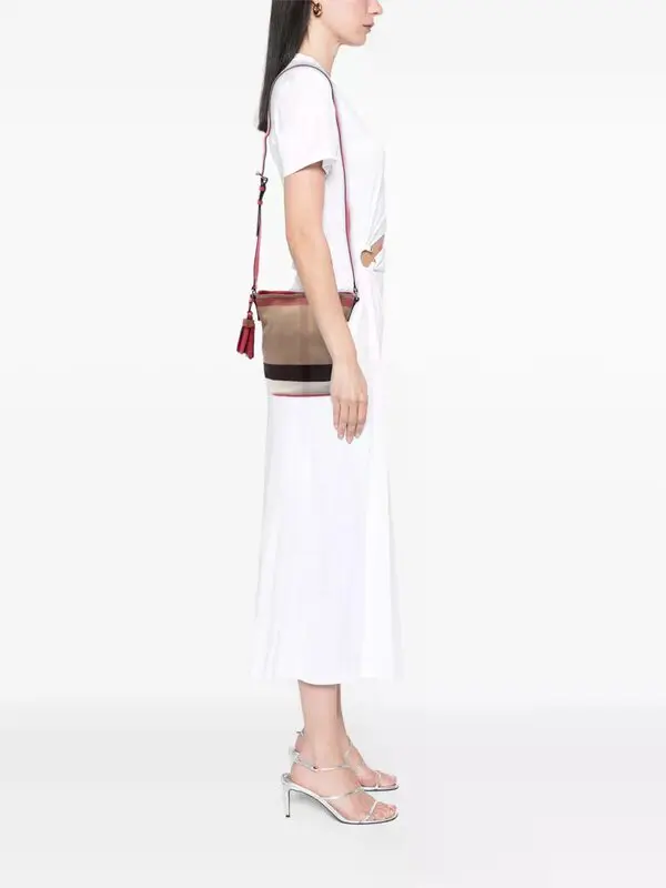 Burberry 2000-2017 Mini Mega Check Canvas Ashby Tassel Bucket Bag