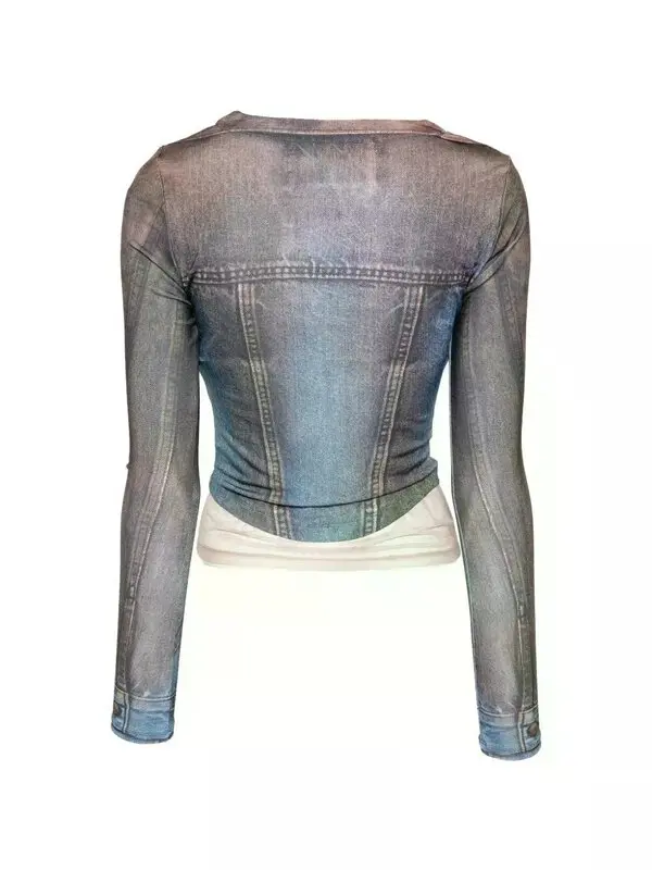 Andersson Bell Denim-print Layered Blouse