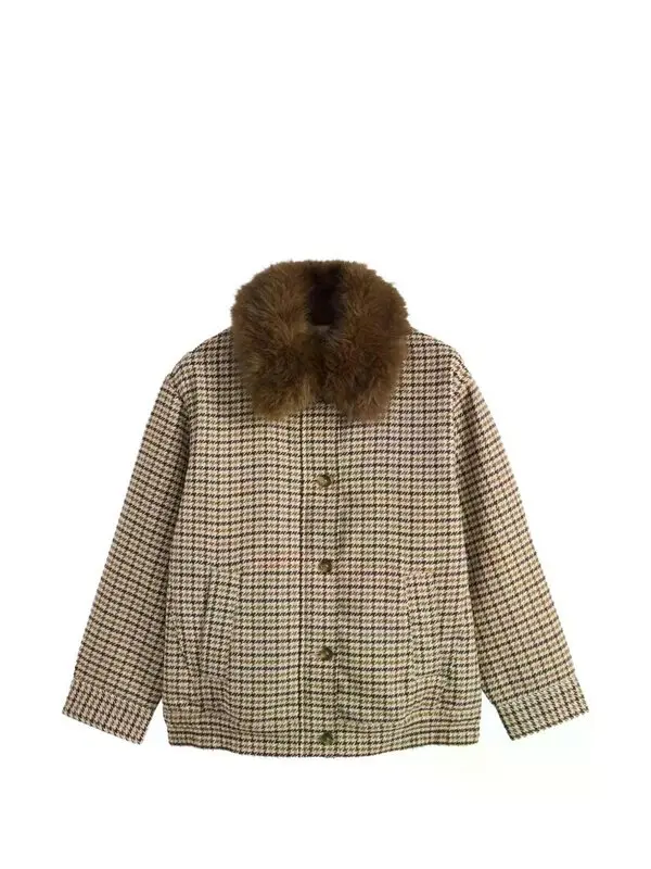 LEVI'S Billie Faux-fur Collar Houndstooth Jacket - Neutrals