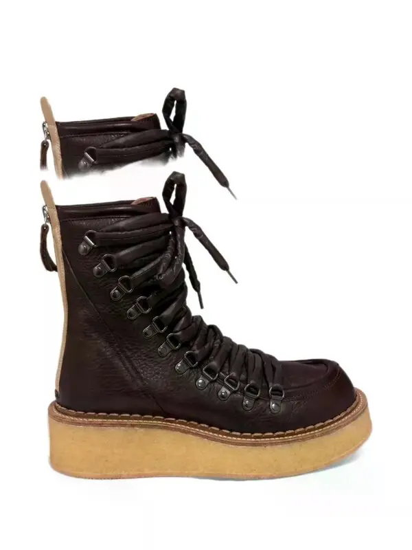 Agl Lace-up Platform Ankle Boots - Brown