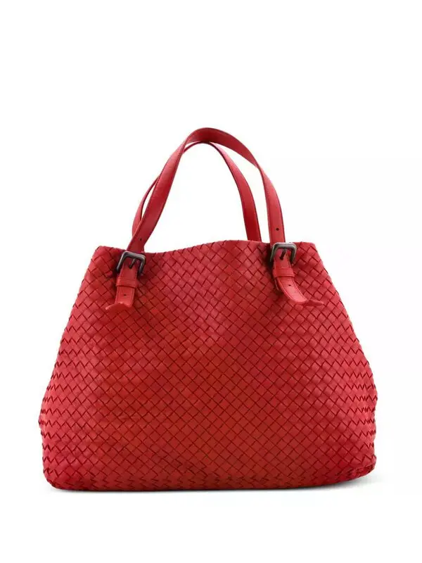 Bottega Veneta A-shape Intrecciato Nappa Tote Bag - Red