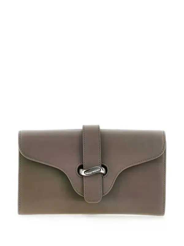 Emporio Armani Logo-detailed Leather Clutch Bag