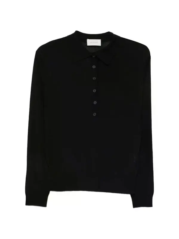 VICOLO Long-sleeve Polo Sweater - Black