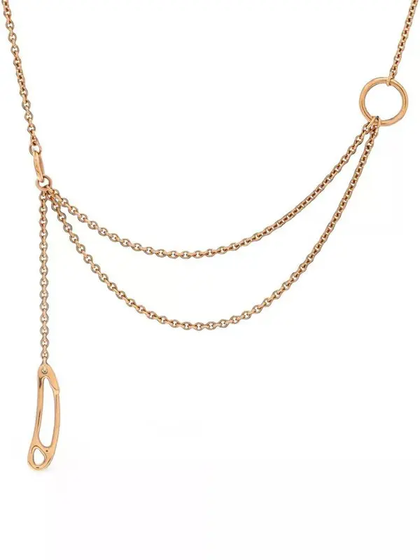 Hermès Chaine D'ancre Punk Double Strand 18k Rose Gold Necklace - Pink