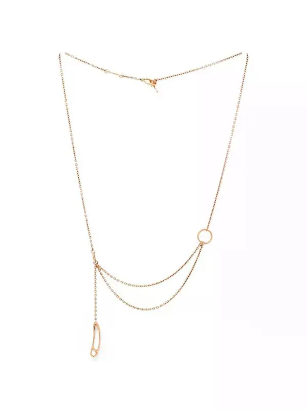 Hermès Chaine D'ancre Punk Double Strand Necklace In 18k Rose Gold