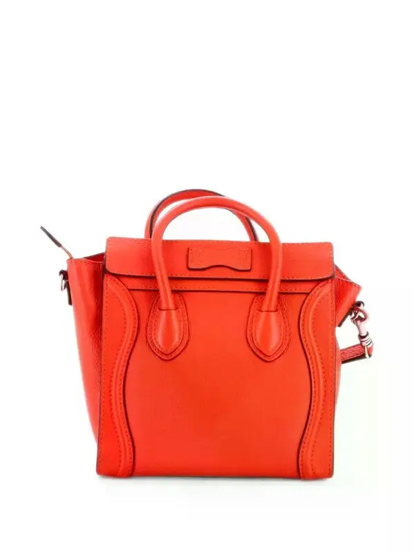 Celine Luggage Bag Grainy Leather Nano Crossbody Bag - Orange