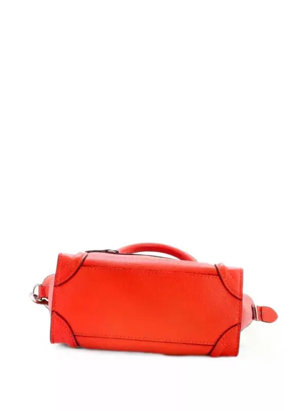 Celine Luggage Bag Grainy Leather Nano Crossbody Bag - Orange