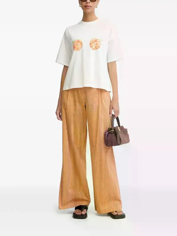 NEVER FULLY DRESSED Cotton T-shirt With Peach Print
