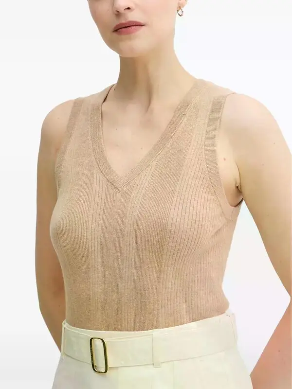 MOS MOSH Mmrelena Tani Ribbed-knit V-neck Top