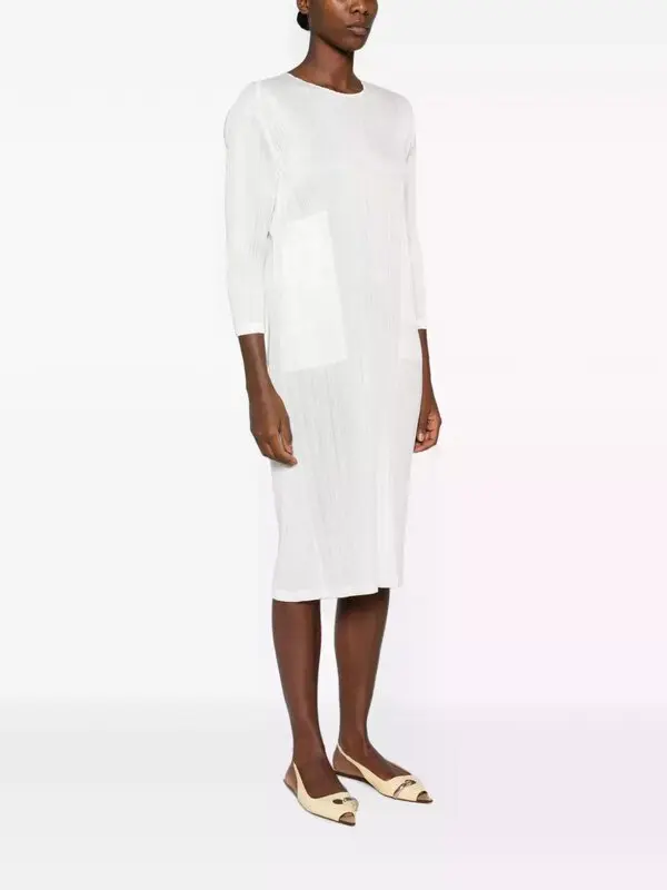 Issey Miyake Plissé Effect Midi Dress