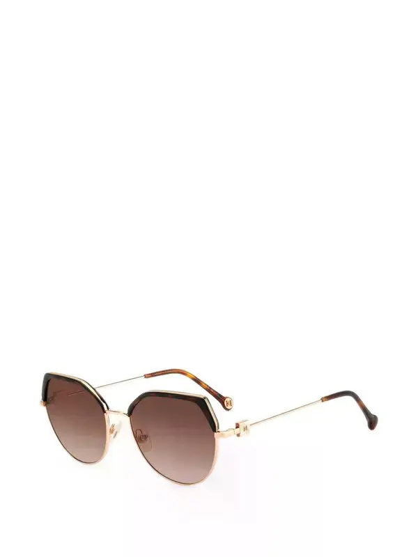 Carolina Herrera Geometric-frame Sunglasses - Gold