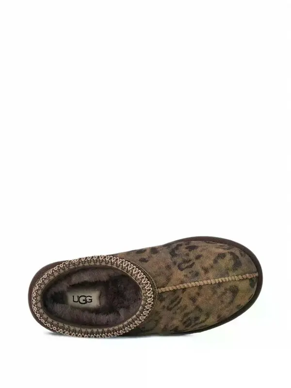 UGG Tasman Leopard-print Suede Mules