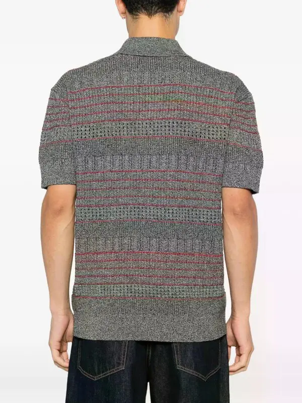 Drole De Monsieur Striped Quarter-zip Kinit Polo