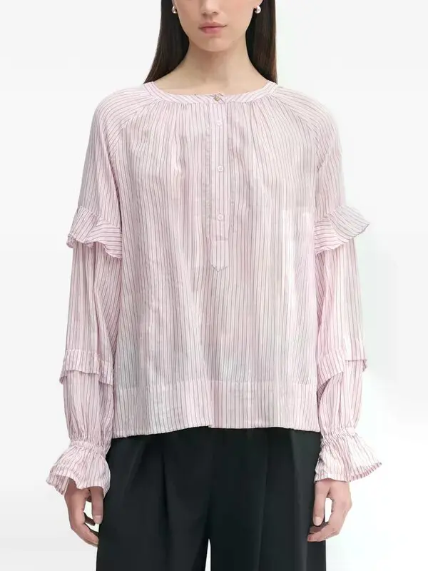 MOS MOSH Jorun Ruffled Striped Blouse