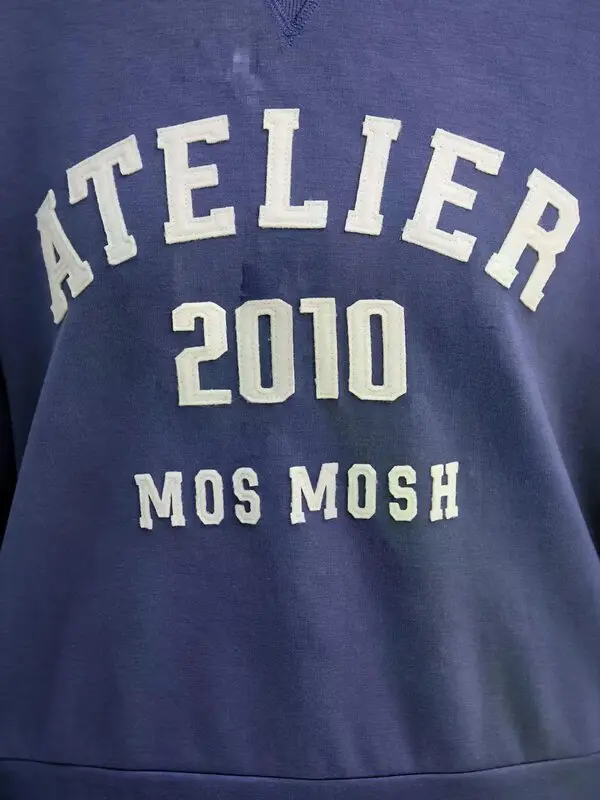 MOS MOSH Logo Print Drop Shoulder Sweatshirt