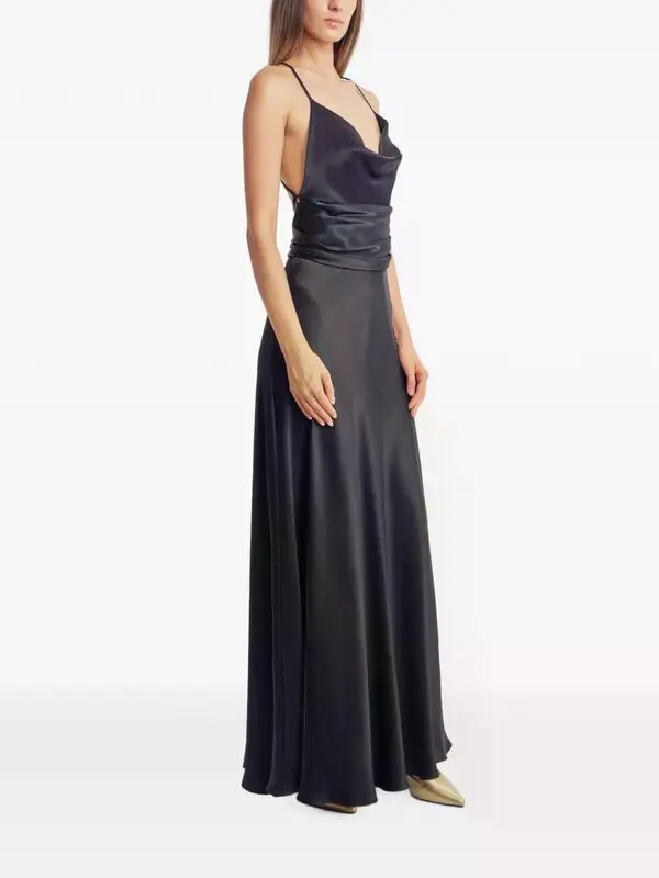 IRINA SCHROTTER Amber Cowl-neck Ruched Maxi Dress