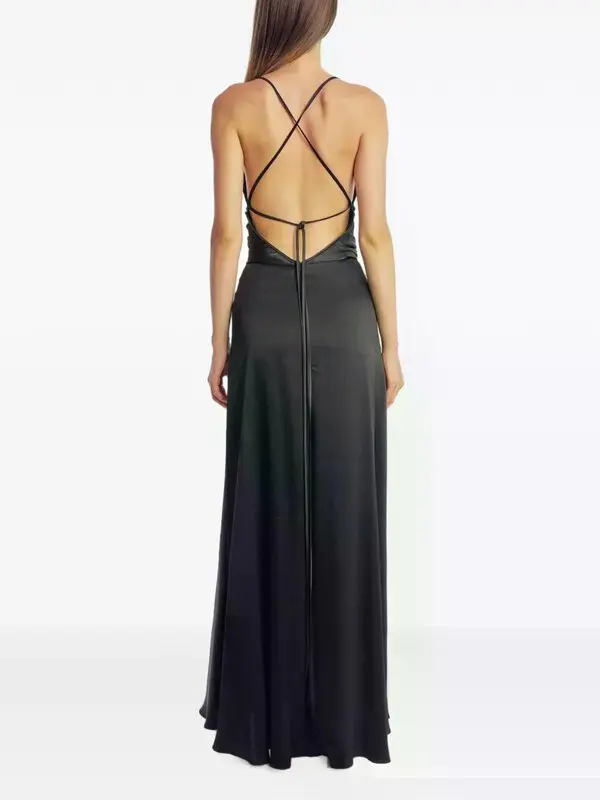 IRINA SCHROTTER Amber Cowl-neck Ruched Maxi Dress