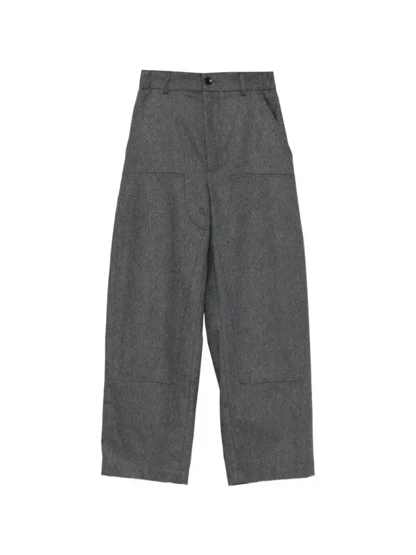 NICHOLSON & NICHOLSON Holt Patch-pocket Elasticated-waist Trousers - Grey