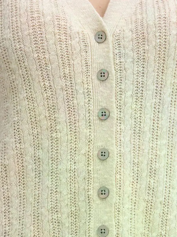 MOS MOSH Mmrinja Marisol Cable-knit Button-up Top