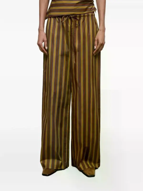 Staud Mateo Striped Trousers - Brown