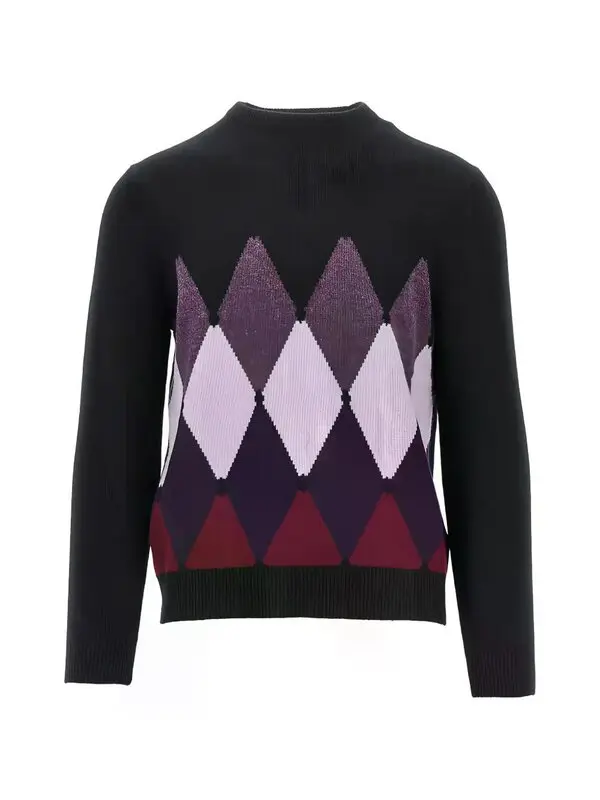 BALLANTYNE Argyle Cashmere Sweater - Black