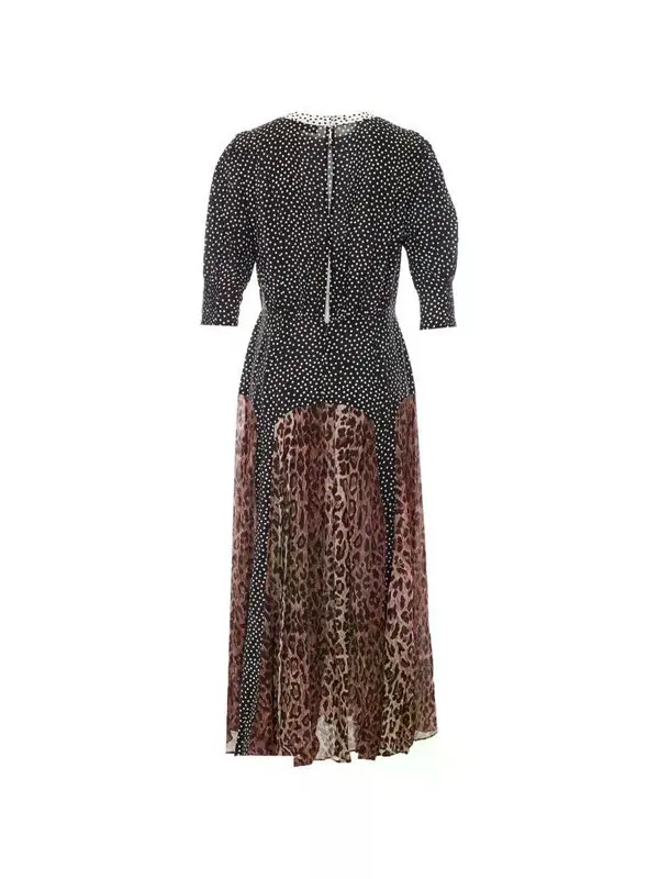 Rixo Leopard-print Polka-dot Maxi Dress