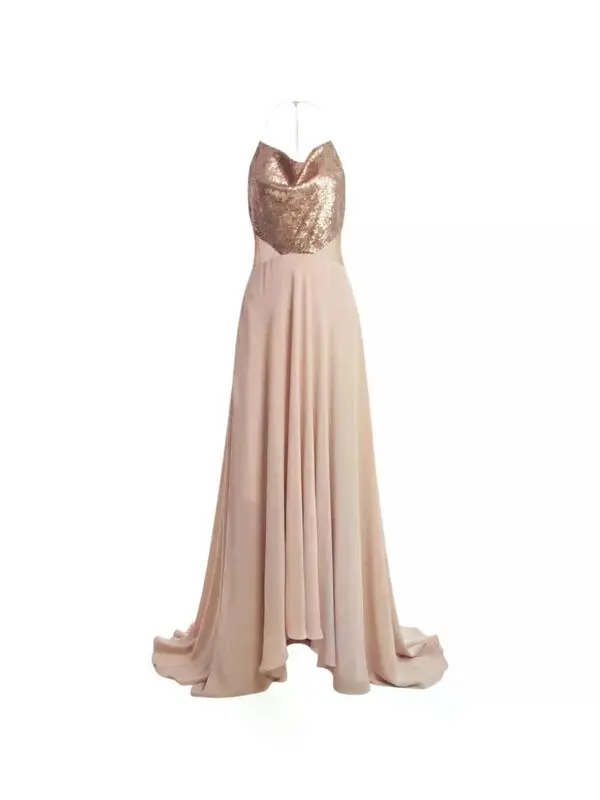 IRINA SCHROTTER Seyan Sequin-embellished Halterneck Maxi Dress
